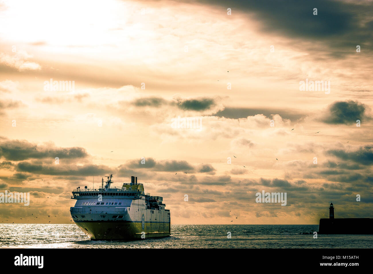 Transmanche car ferry departing from Newhaven Harbour on route to ...