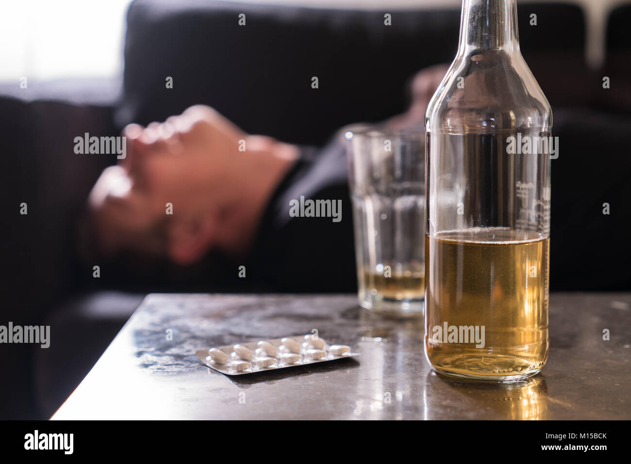 Drunk man sleeping on table hi-res stock photography and images - Alamy