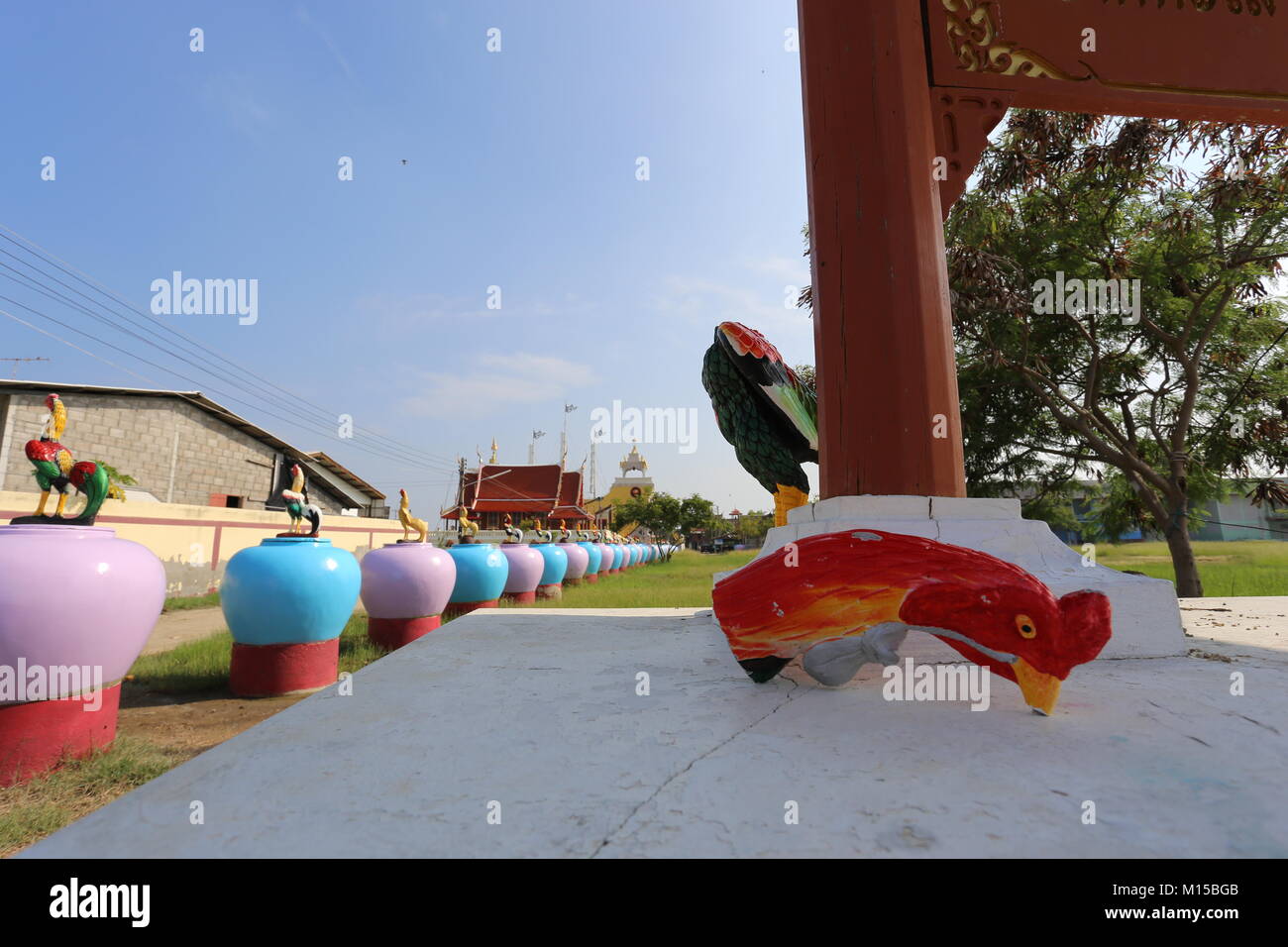 Boat Temple in Baan Laem, Thailand. Nok Pak Talay Temple, temple at the ...