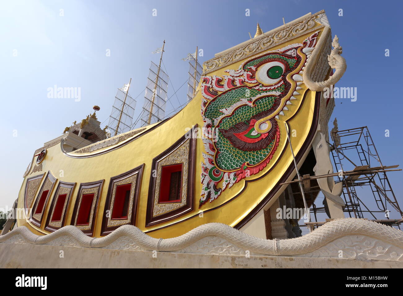 Boat Temple in Baan Laem, Thailand. Nok Pak Talay Temple, temple at the ...