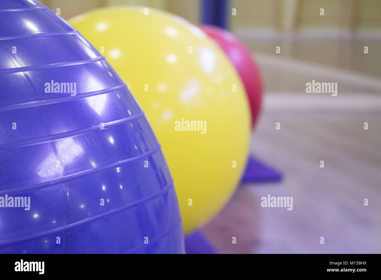 Colored balls for gymnastics and pilates classes Stock Photo - Alamy