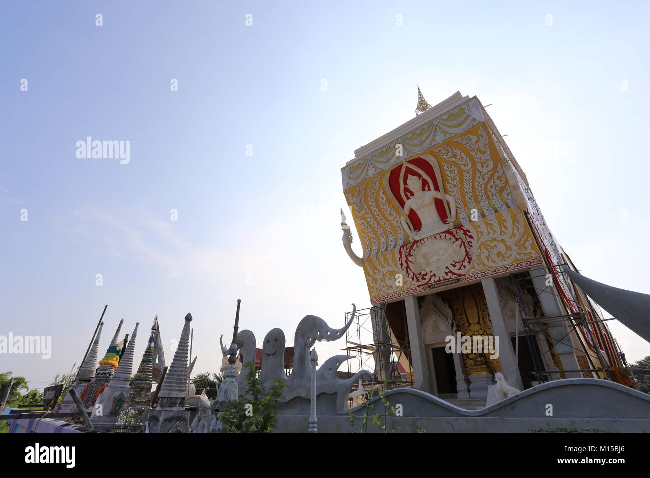 Boat Temple in Baan Laem, Thailand. Nok Pak Talay Temple, temple at the ...