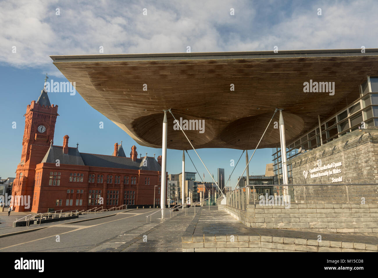 The Senedd and Pier Head Buildings, part of the Welsh Assembly ...