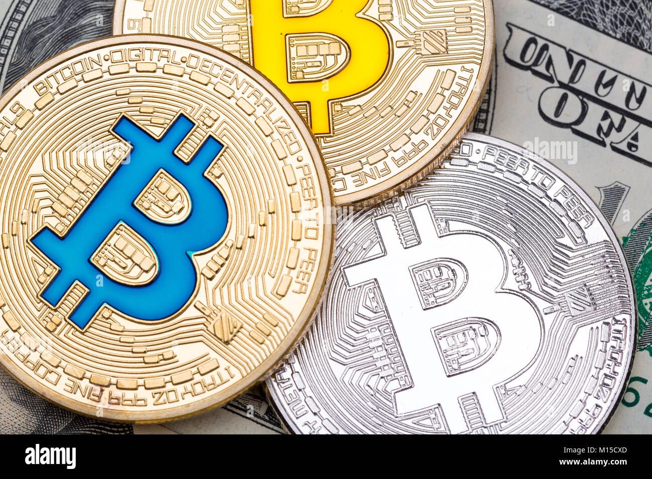 Silver bitcoin on different hi-res stock photography and images - Alamy
