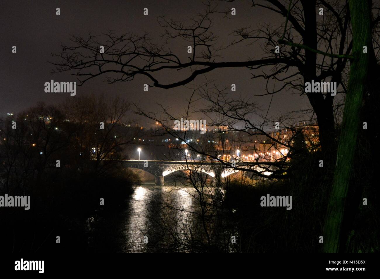 bridge illuminated at night Stock Photo - Alamy