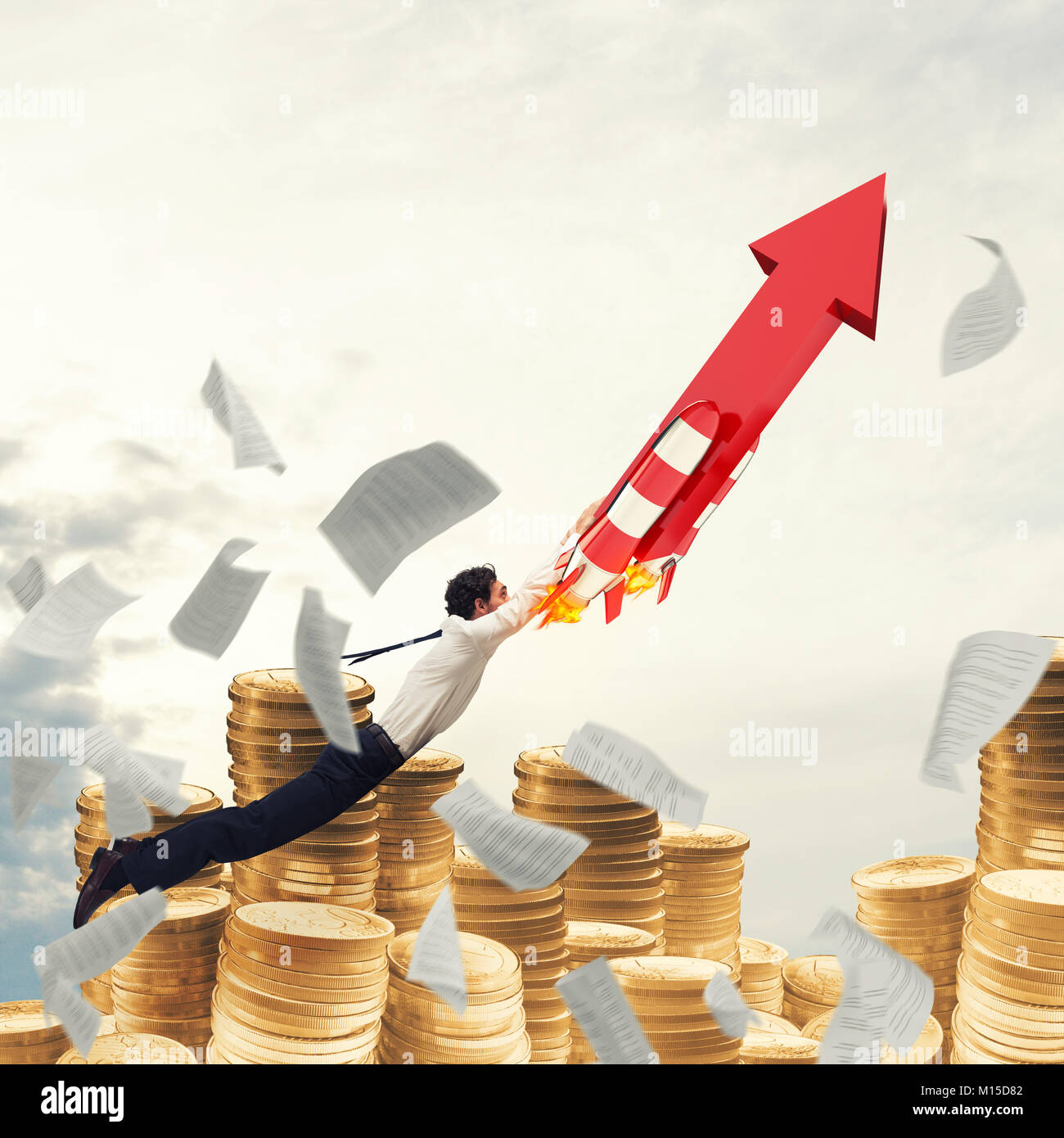 Take-off business success. 3D Rendering Stock Photo - Alamy