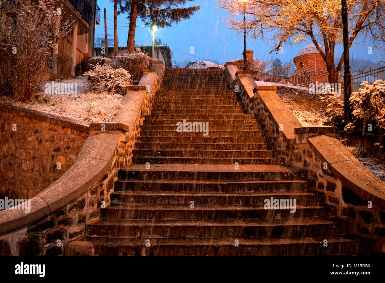stairs in winter Stock Photo - Alamy