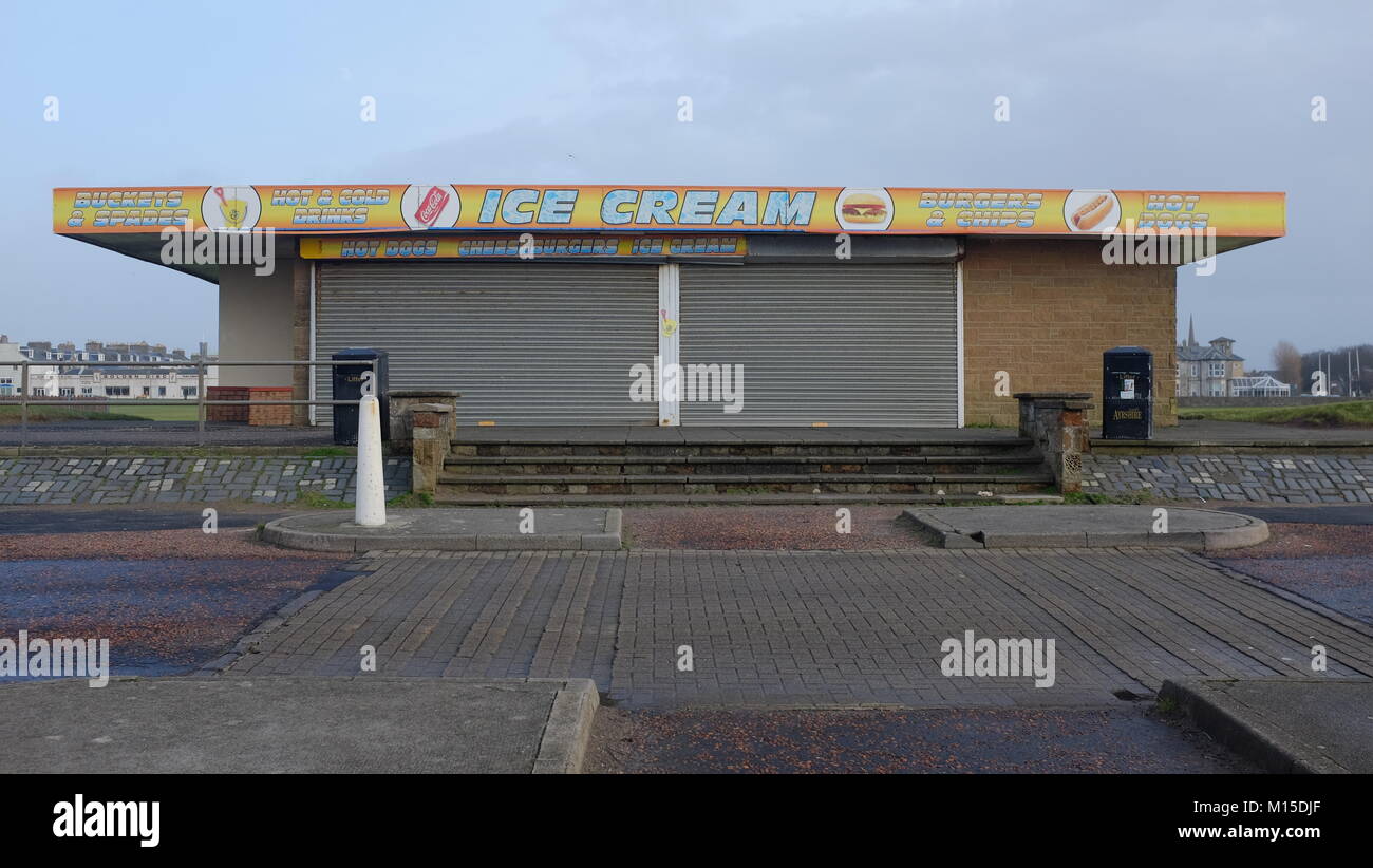 Ice Cream shop, Ayr Scotland. Seafront in winter Stock Photo - Alamy