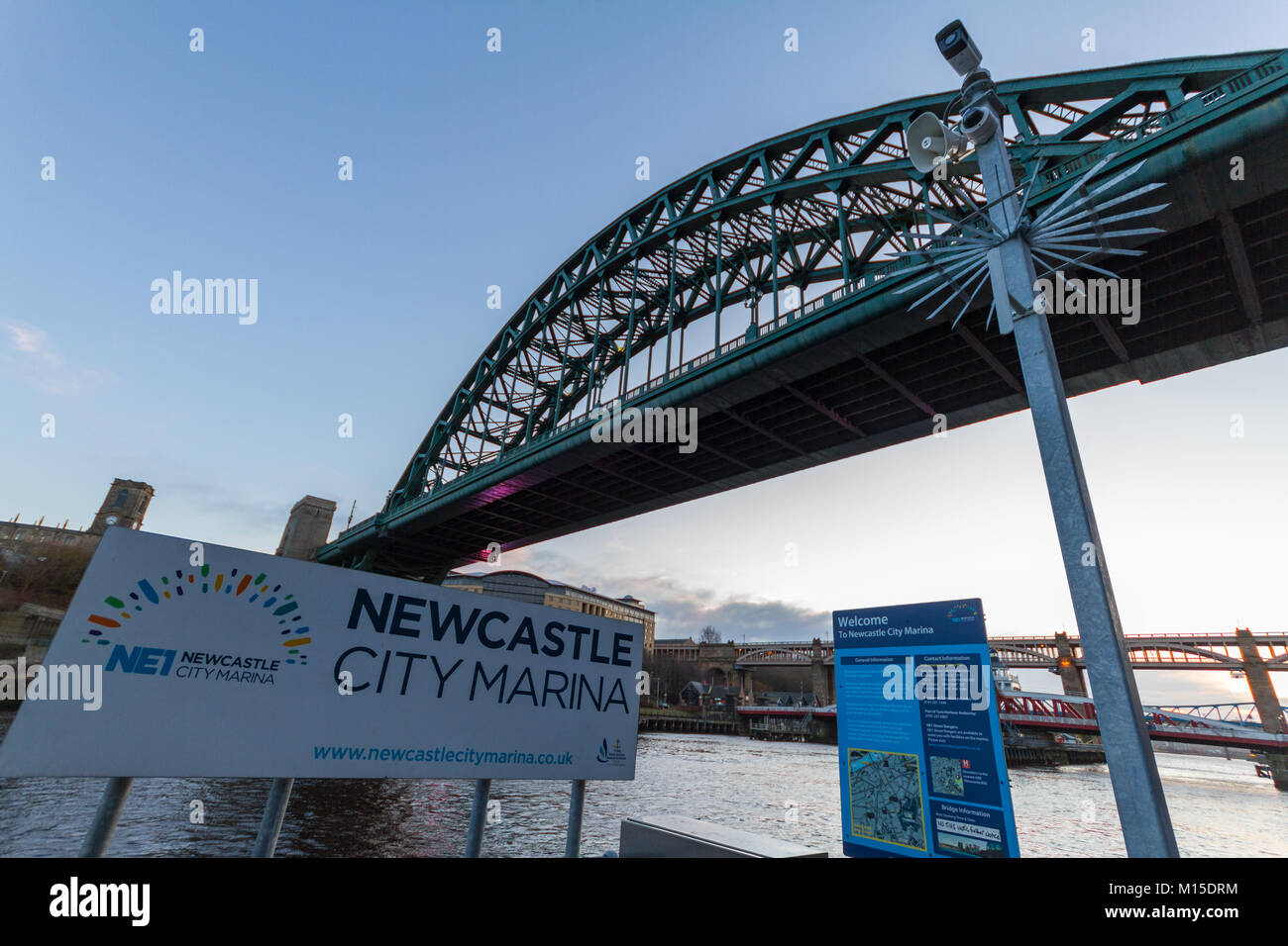Newcastle, England - December 31, 2017: View of Tyne bridge and ...