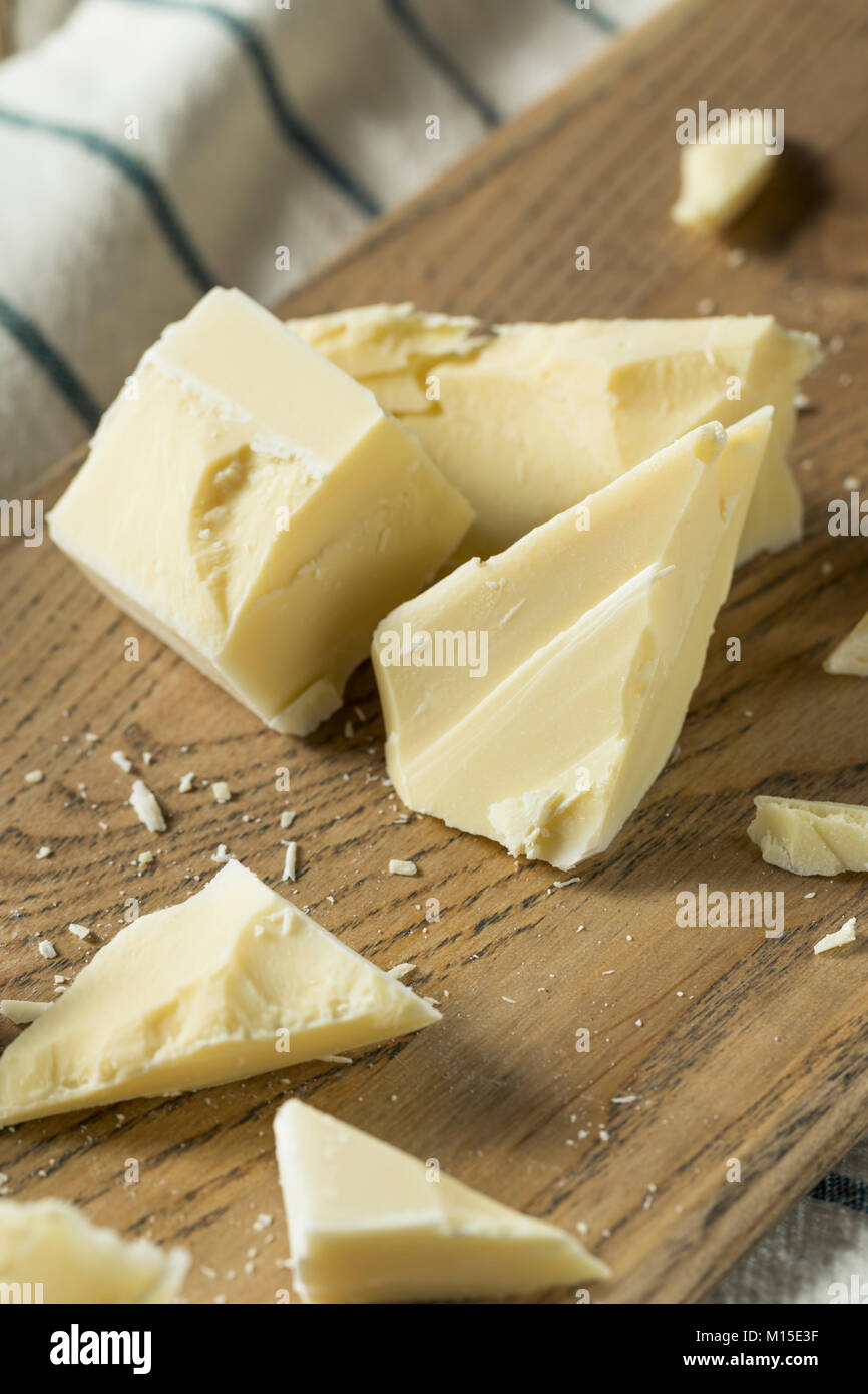 Sweet Organic White Chocolate Chunks Cut into Pieces Stock Photo - Alamy
