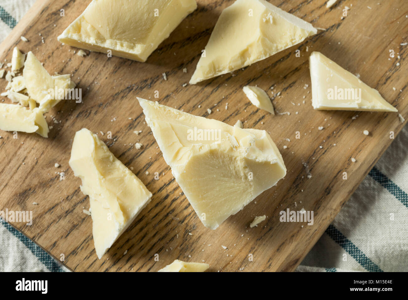 Sweet Organic White Chocolate Chunks Cut into Pieces Stock Photo - Alamy