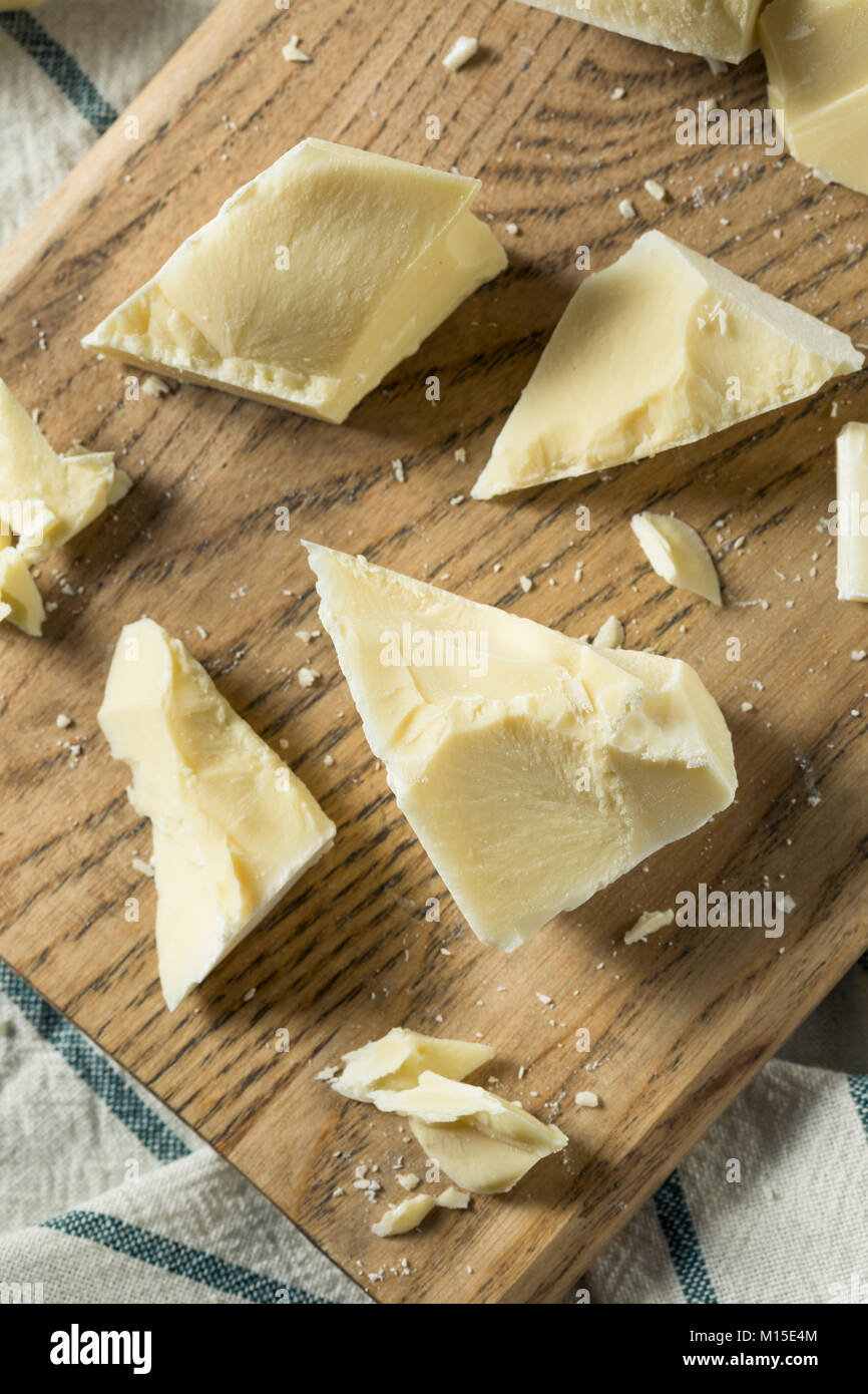 Sweet Organic White Chocolate Chunks Cut into Pieces Stock Photo - Alamy