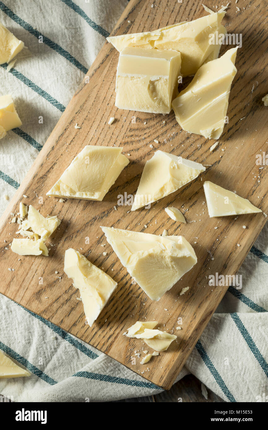 Sweet Organic White Chocolate Chunks Cut into Pieces Stock Photo - Alamy