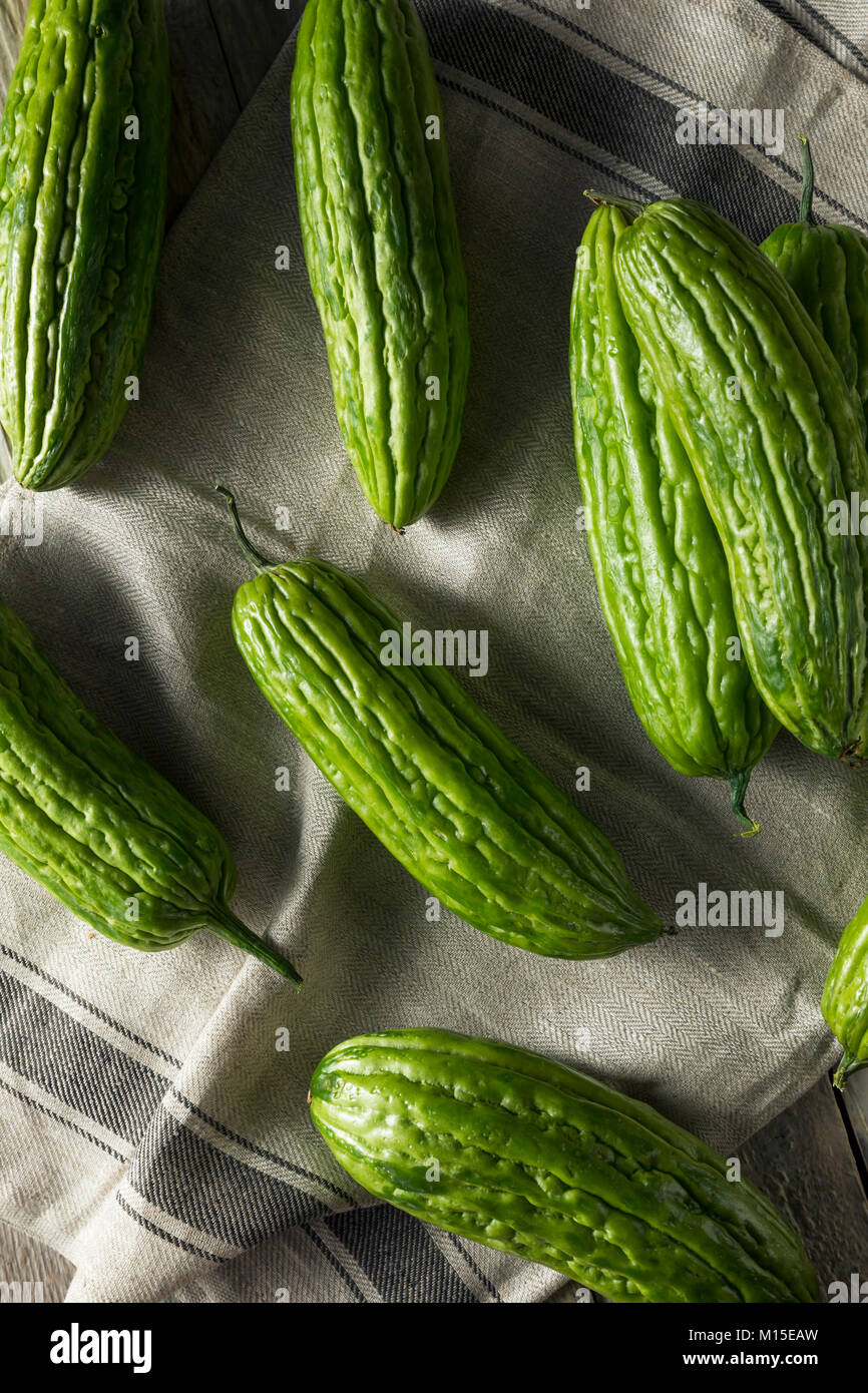 Raw Green Organic Bitter Melon Ready to Cook Stock Photo - Alamy