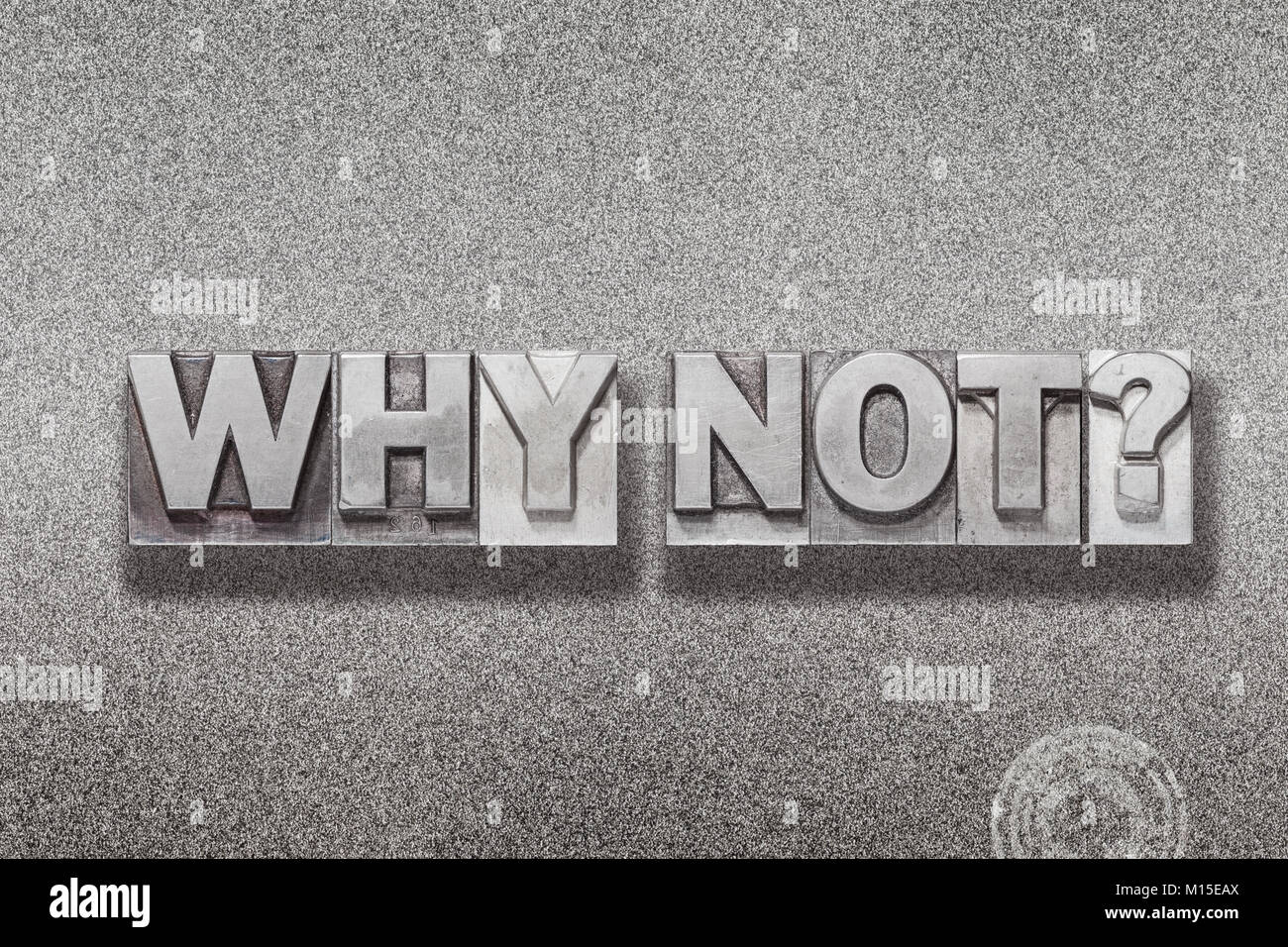 why not question made from vintage letterpress on metallic textured ...