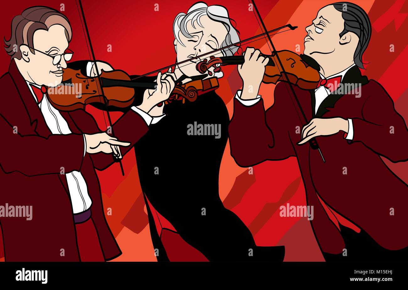Vector illustration of violin players Stock Vector Image & Art - Alamy
