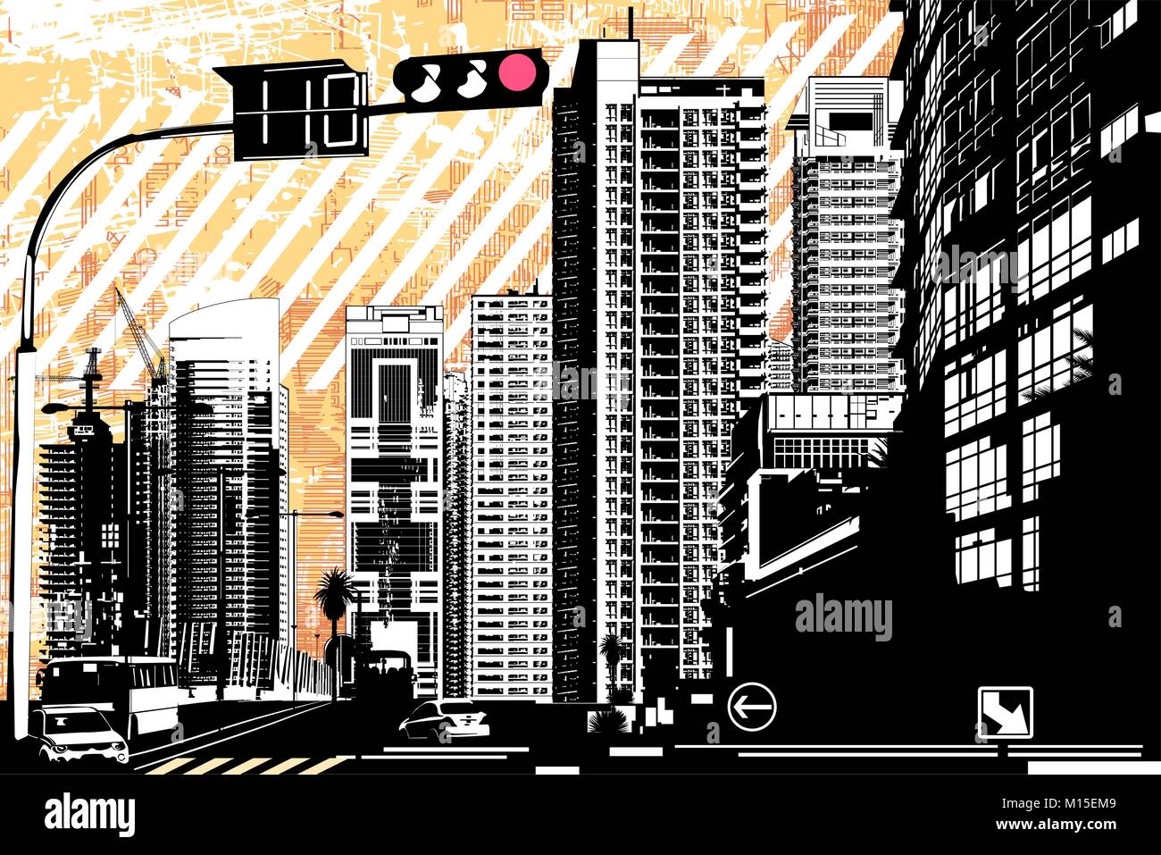 Vector illustration of a modern tropical city Stock Vector Image & Art ...