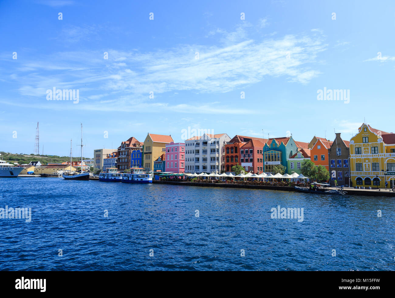 Colorful buildings on the coast of Curacao Stock Photo - Alamy