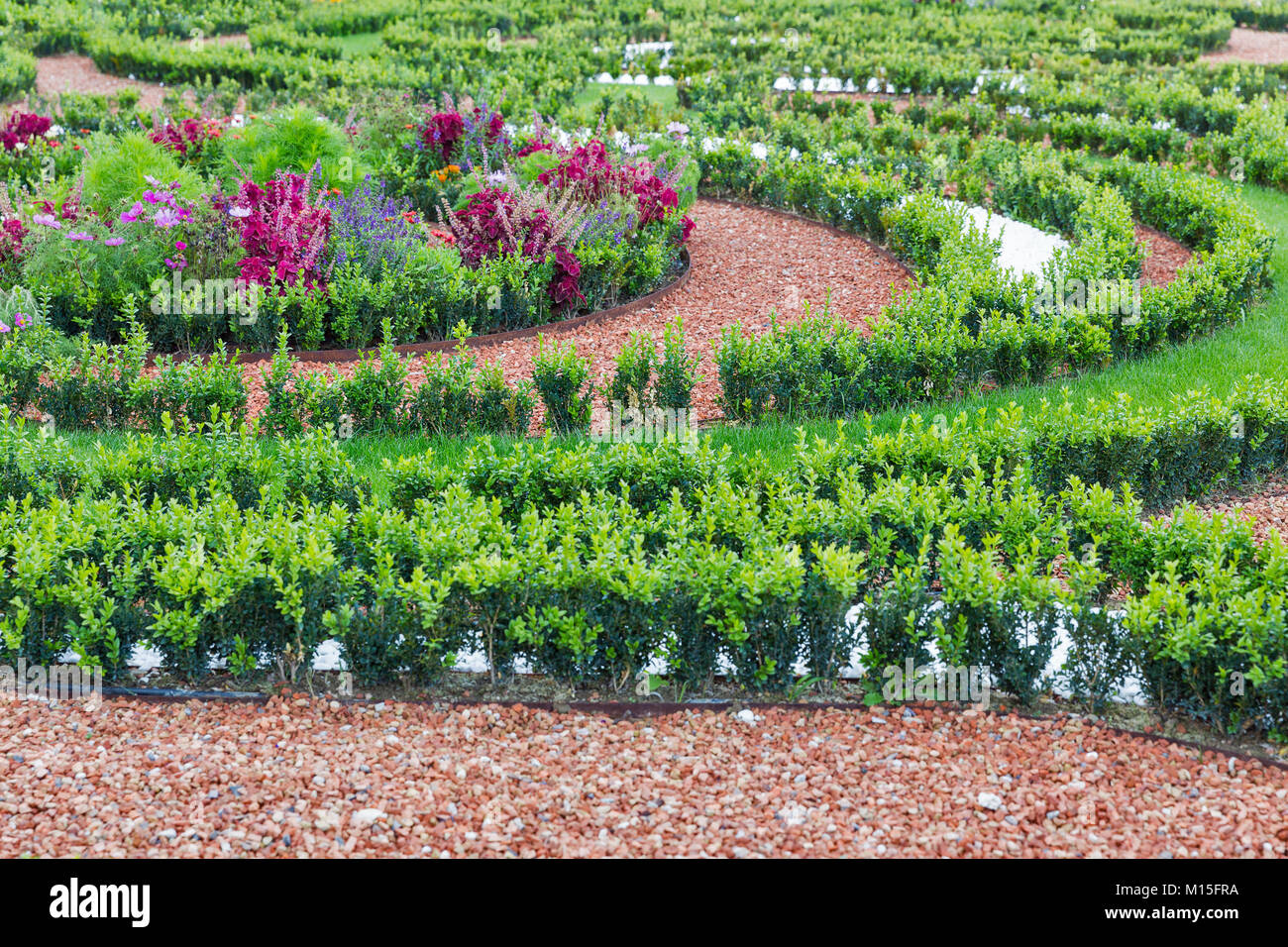 Flower garden behind medieval Castle in Bratislava, Slovakia Stock ...