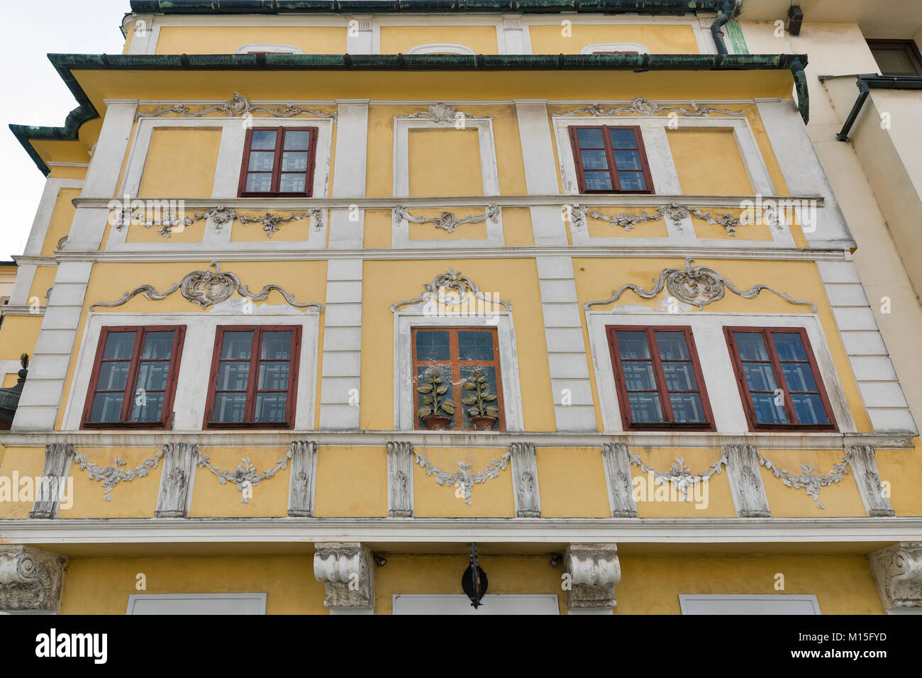 Historic old building facade in the old town of Bratislava, Slovakia ...