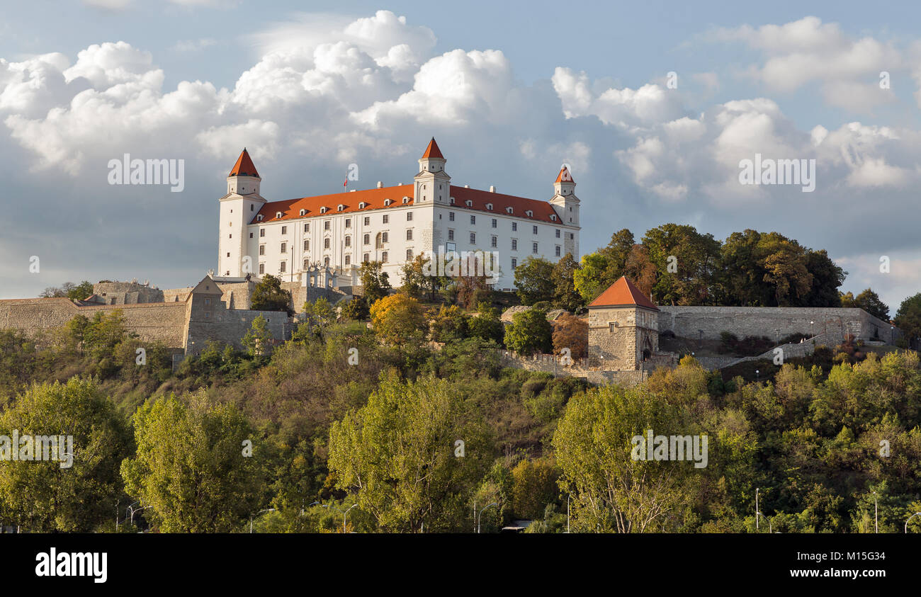 Bratislava Castle at sunset landscape, Slovakia Stock Photo - Alamy