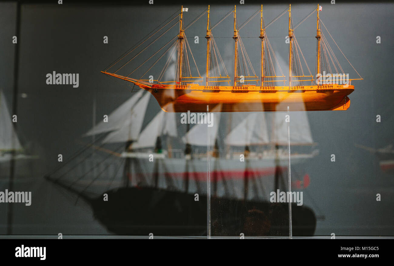 Ship mechanisms and models of ancient ships Stock Photo - Alamy