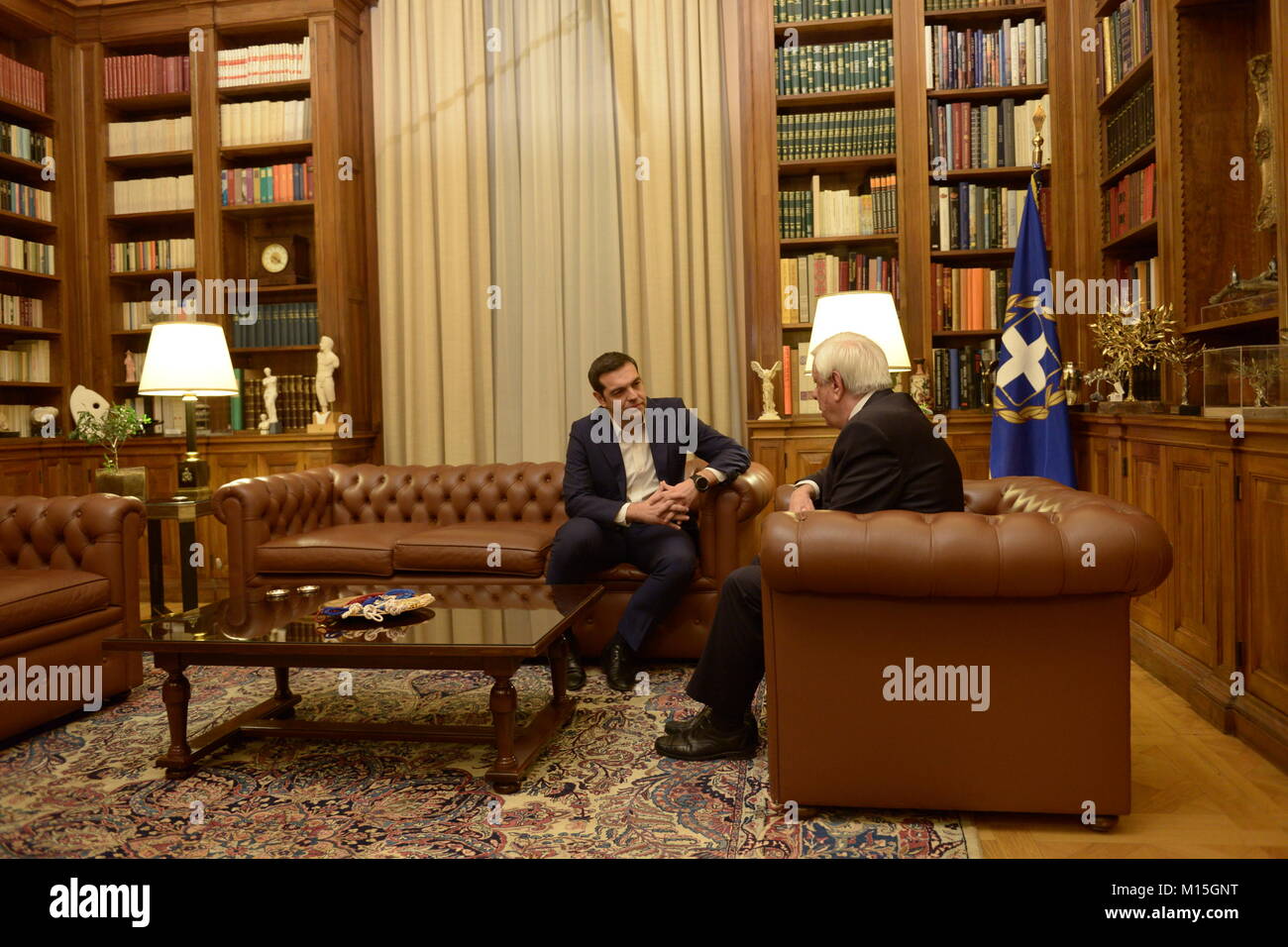 Athens, Greece. 26th Jan, 2018. Greek Prime Minister Alexis Tsipras ...