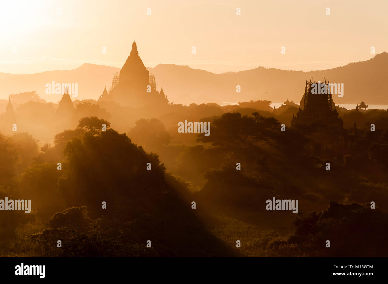 BAGAN, MYANMAR - NOVEMBER, 2016: Bagan, also spelled Pagan, on the ...