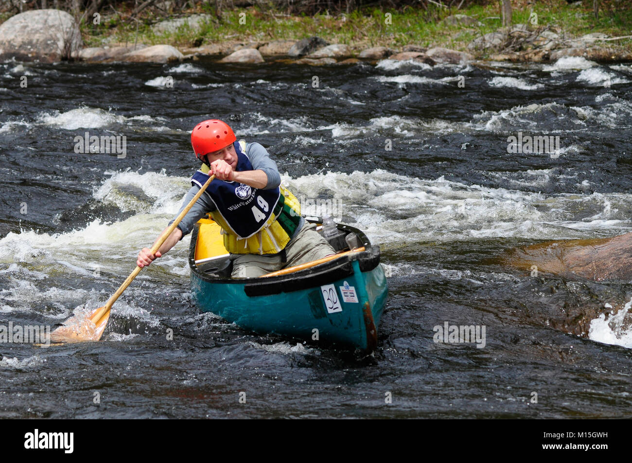Canoeist On The Hudson River Near North Creek, Hudson River White Water ...