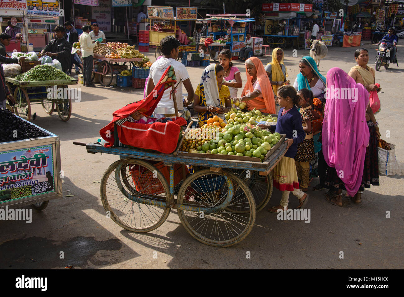 Street fruit vendor india cart hi-res stock photography and images - Alamy