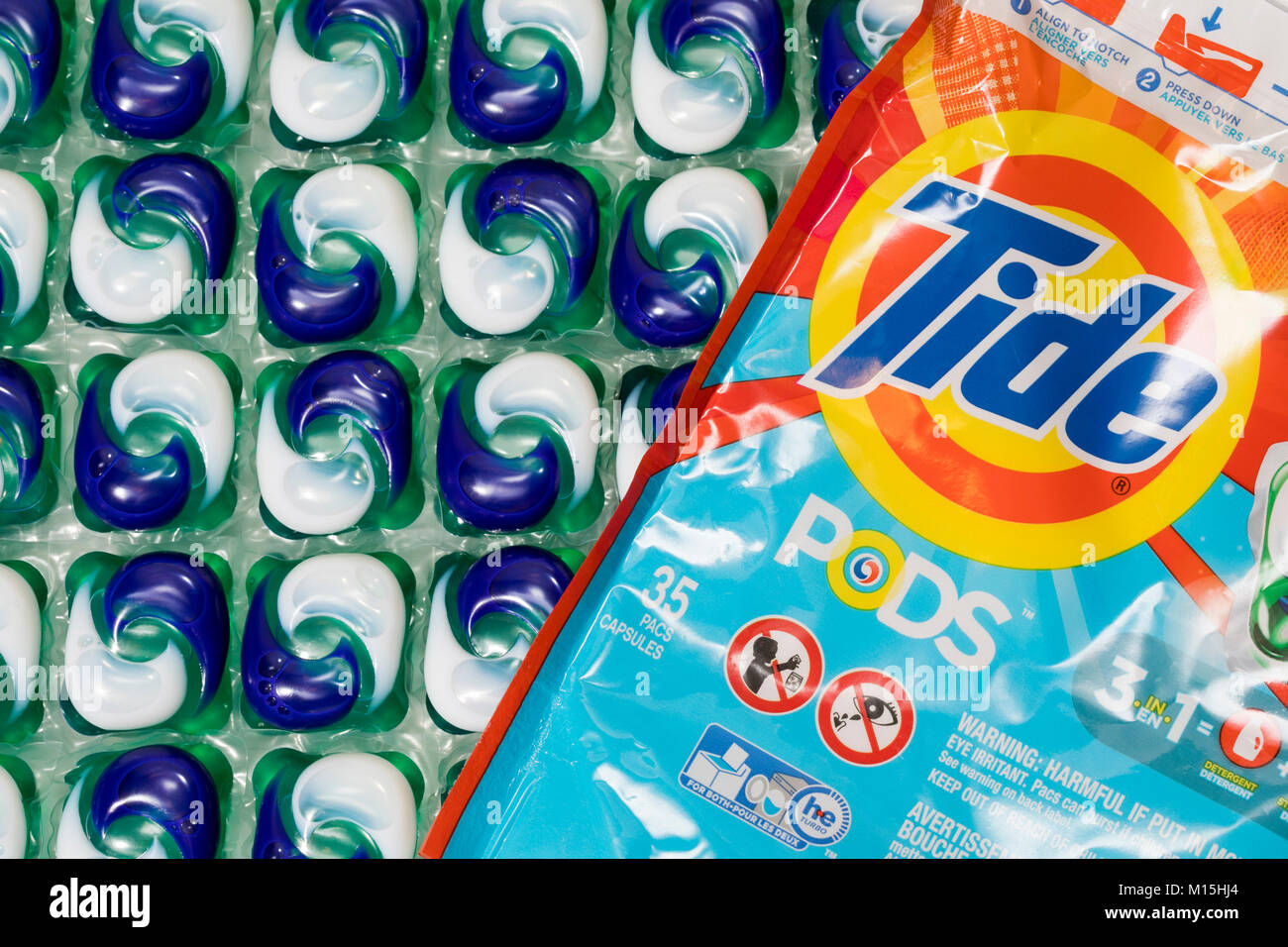An assortment of Tide laundry detergent pods Stock Photo - Alamy