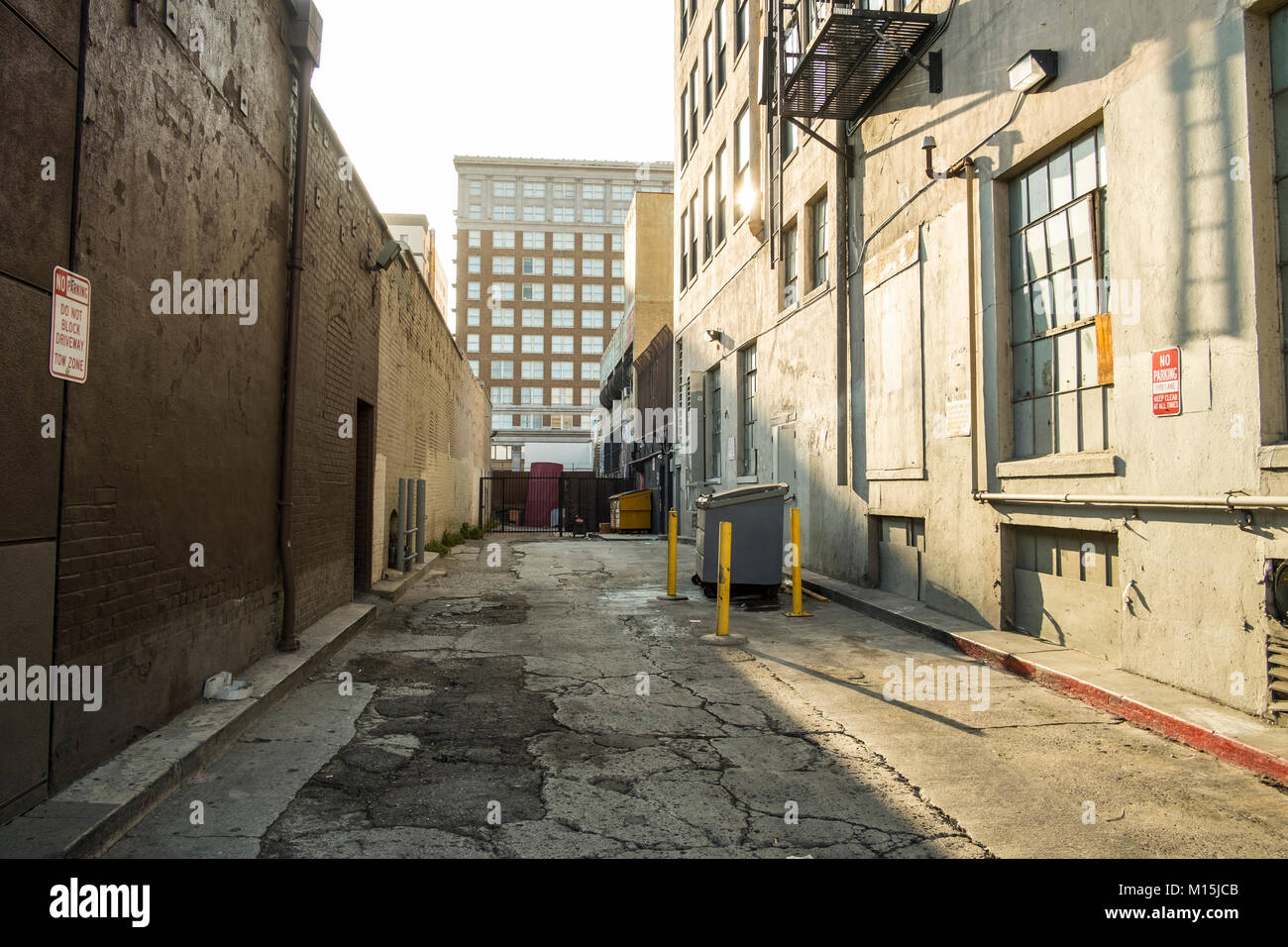 Beautiful morning light falls on a typical drive in service lane in ...