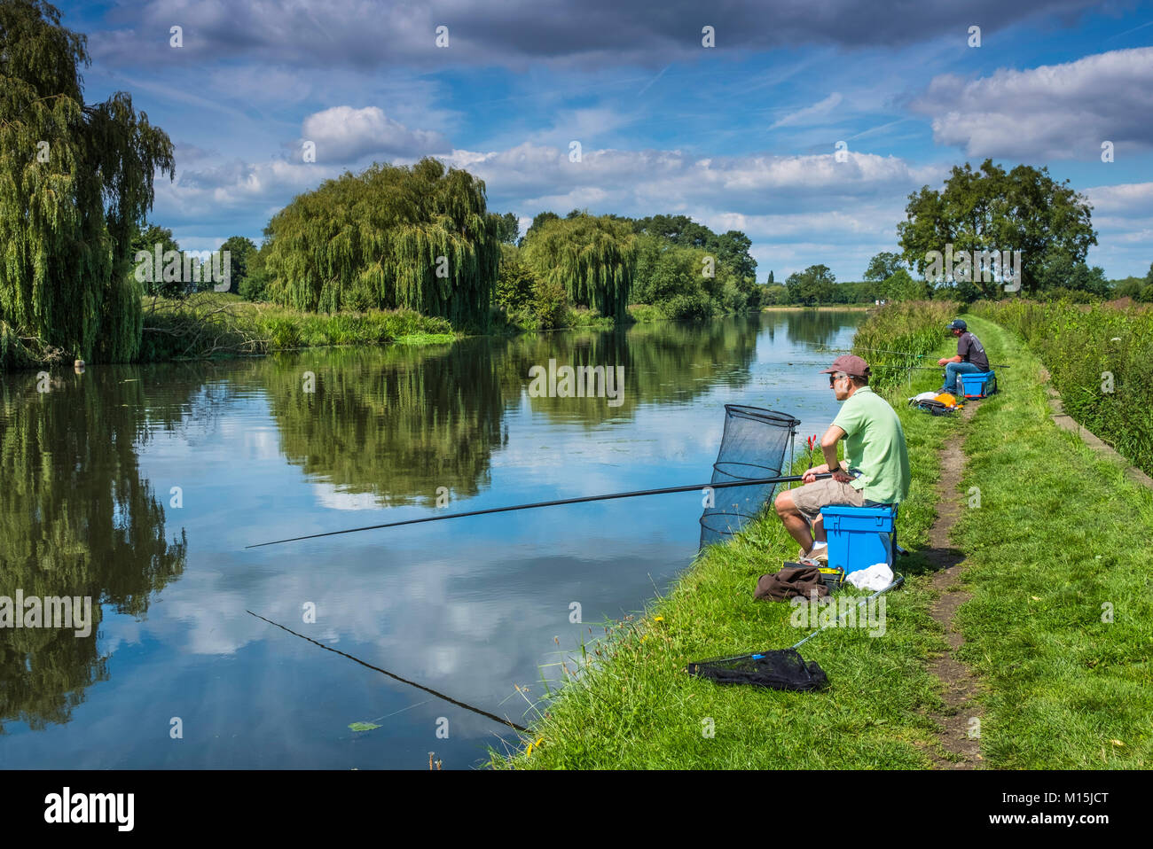 Fishing on the river Soar at Sutton Bonington Stock Photo - Alamy