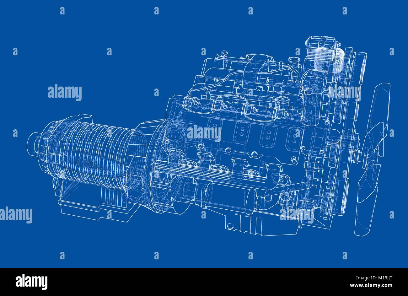 Car engine. Vector rendering of 3d Stock Vector Image & Art - Alamy