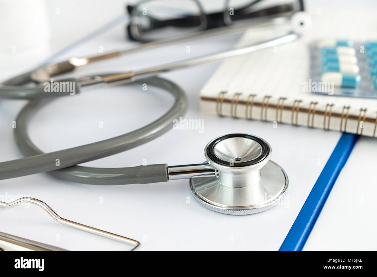 Good health Medical equipment isolated on white medicine instruments ...