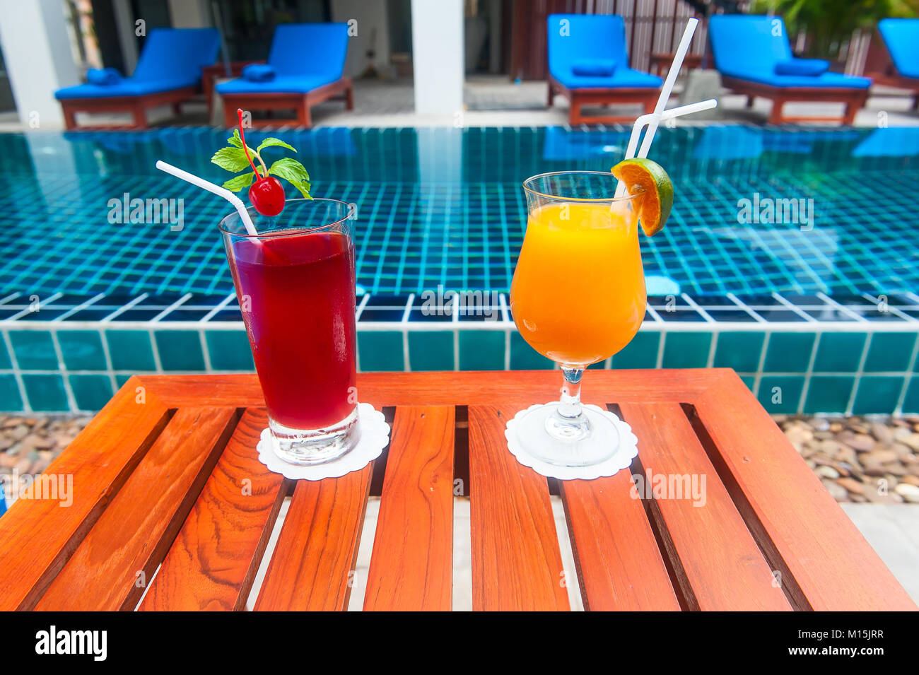Reception and swimming pool of Thai hotel in Phuket Stock Photo - Alamy