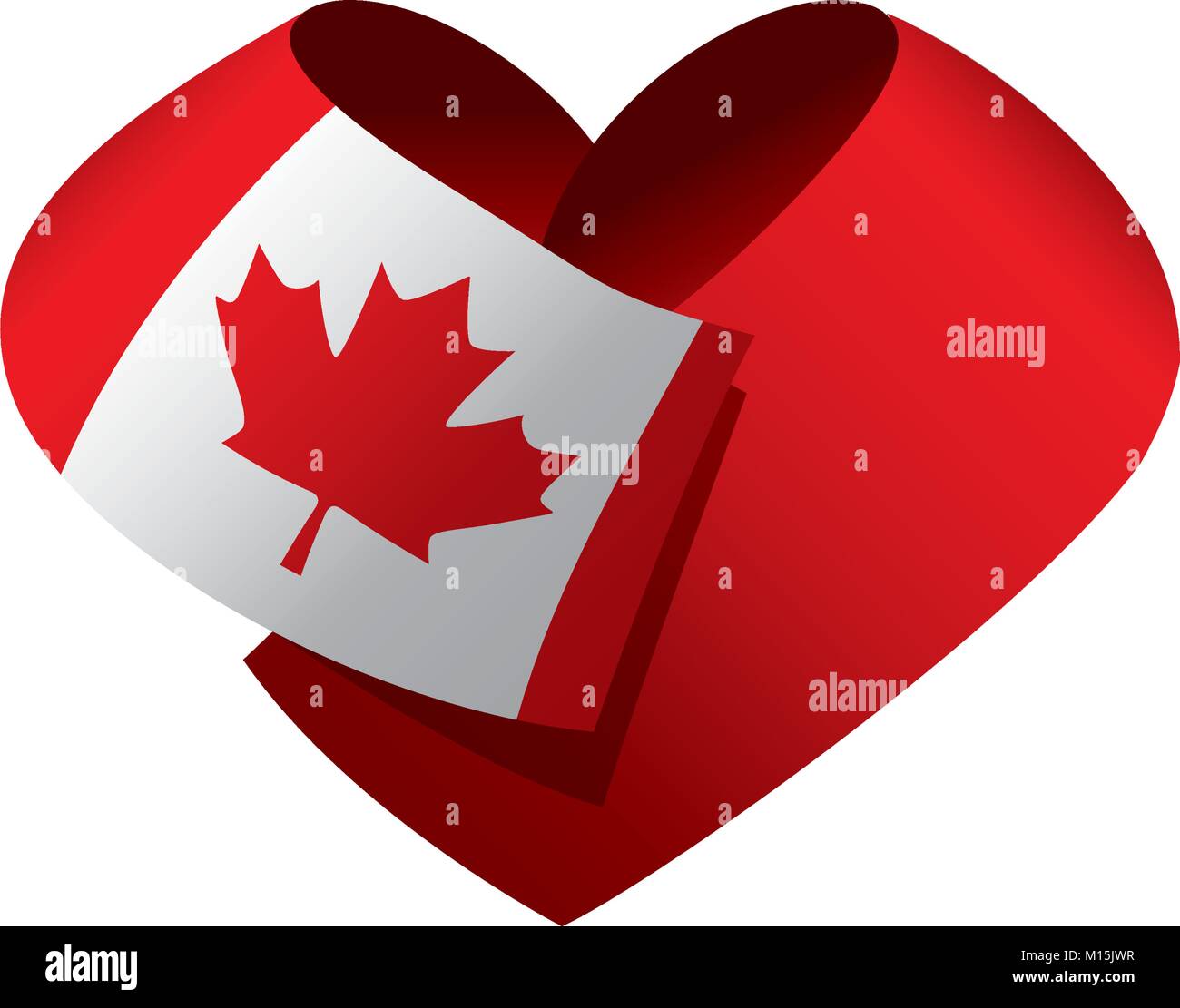 Flag canada heart Stock Vector Images - Alamy