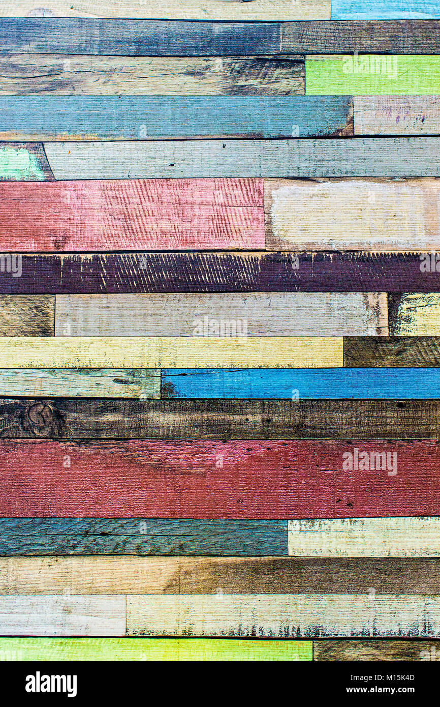 Colorful rustic wooden floor for background Stock Photo - Alamy
