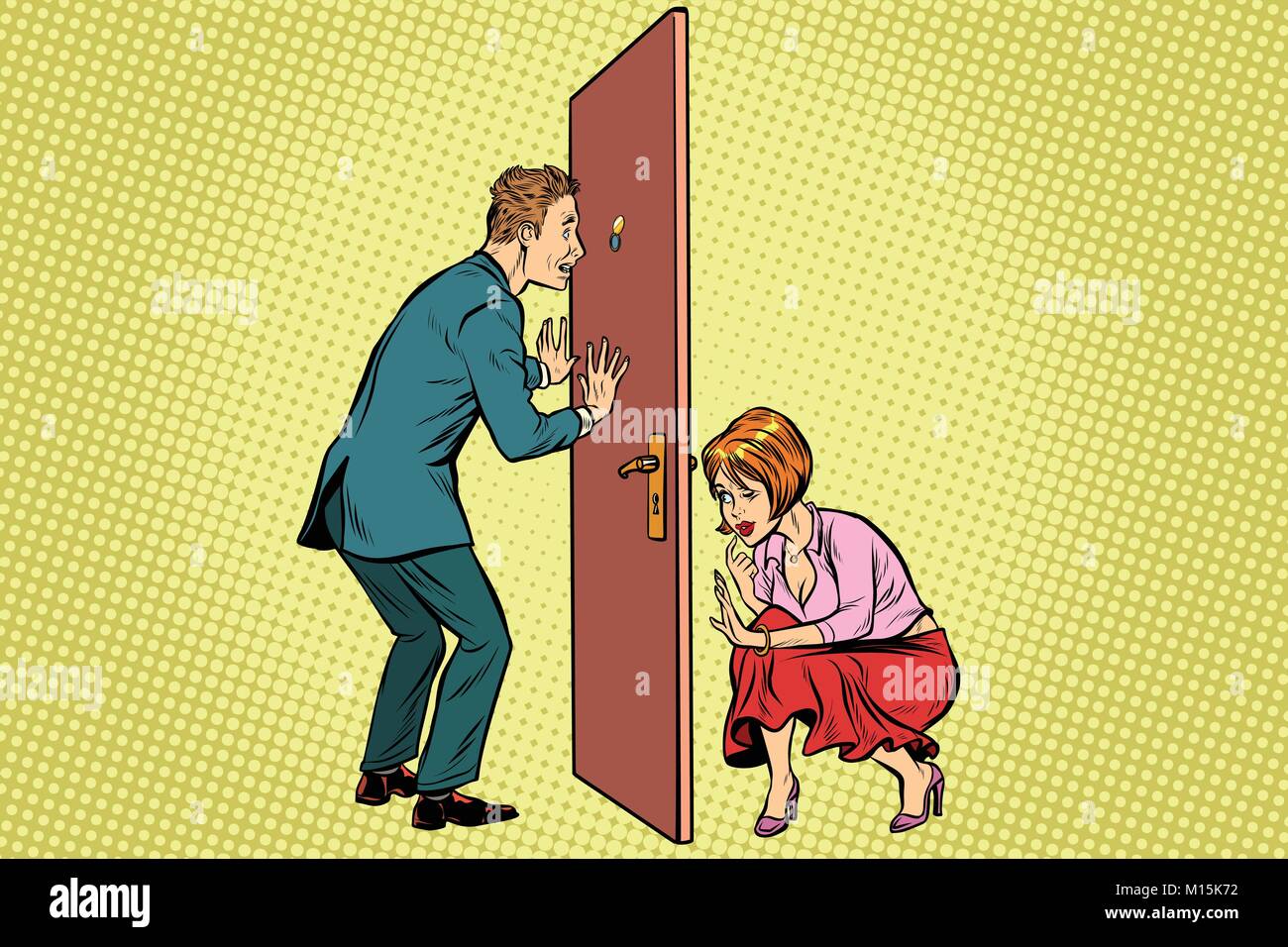 Door woman key Stock Vector Images - Alamy