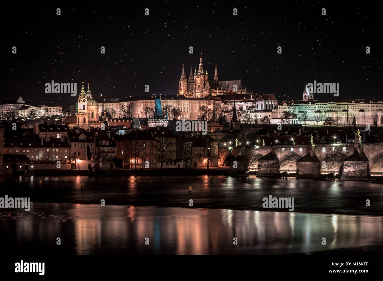 Prague at Night Stock Photo - Alamy