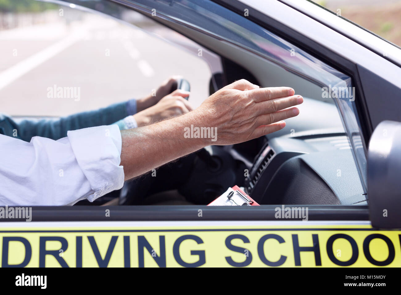 Driving school. Learning to drive a car. Driver education Stock Photo ...