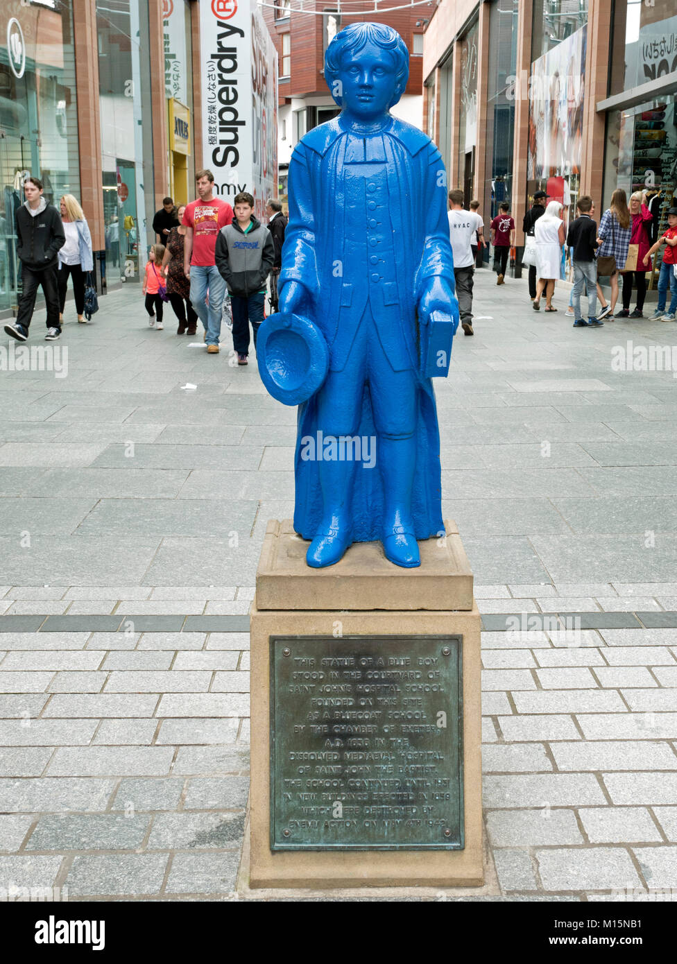 Statue of Blue boy, Exeter Stock Photo - Alamy