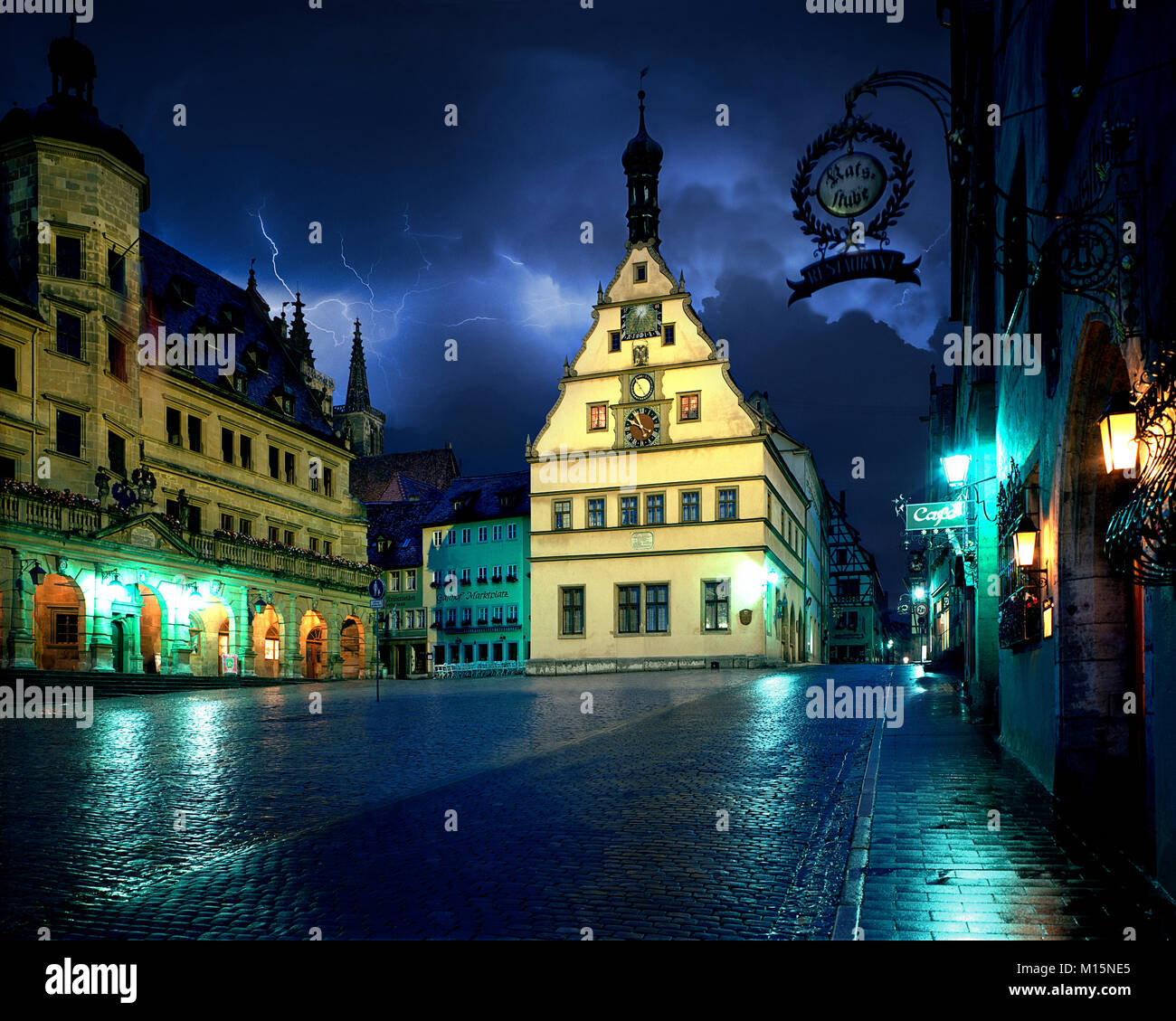 Rothenburg at night hi-res stock photography and images - Alamy