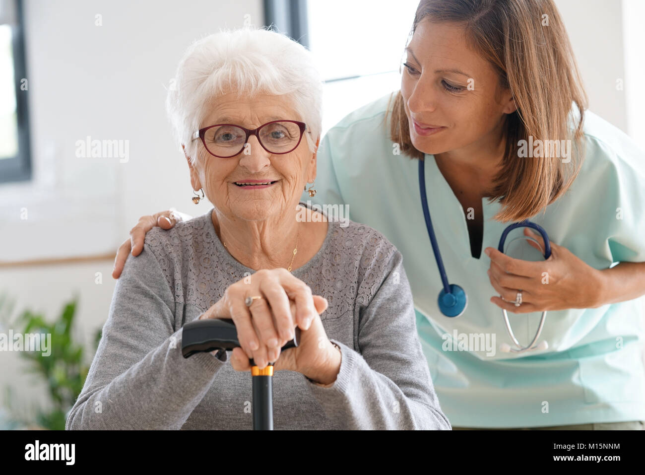 Old patient visiting two hi-res stock photography and images - Alamy