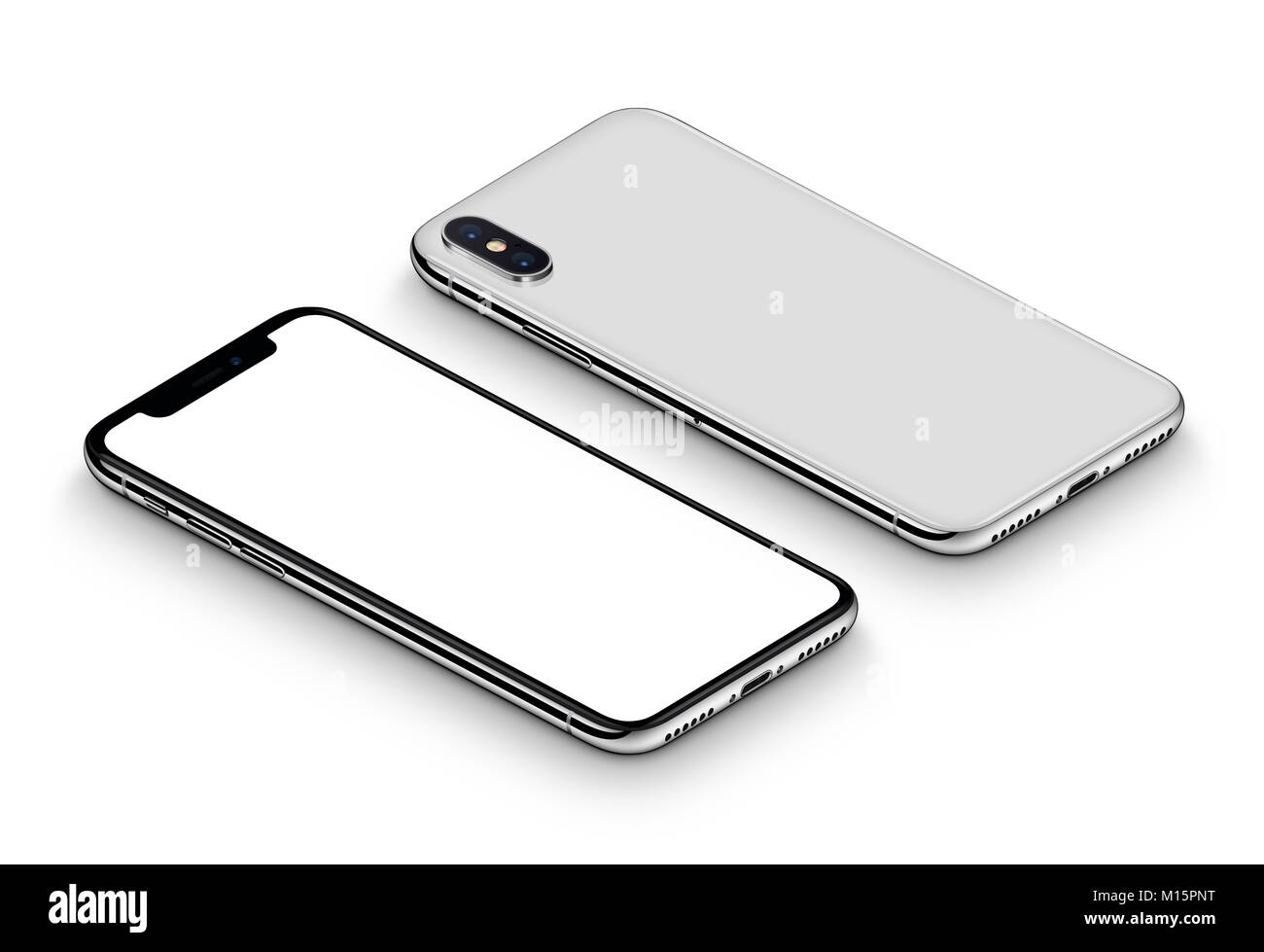 Similar to iPhone X perspective white smartphone mockup front side and ...