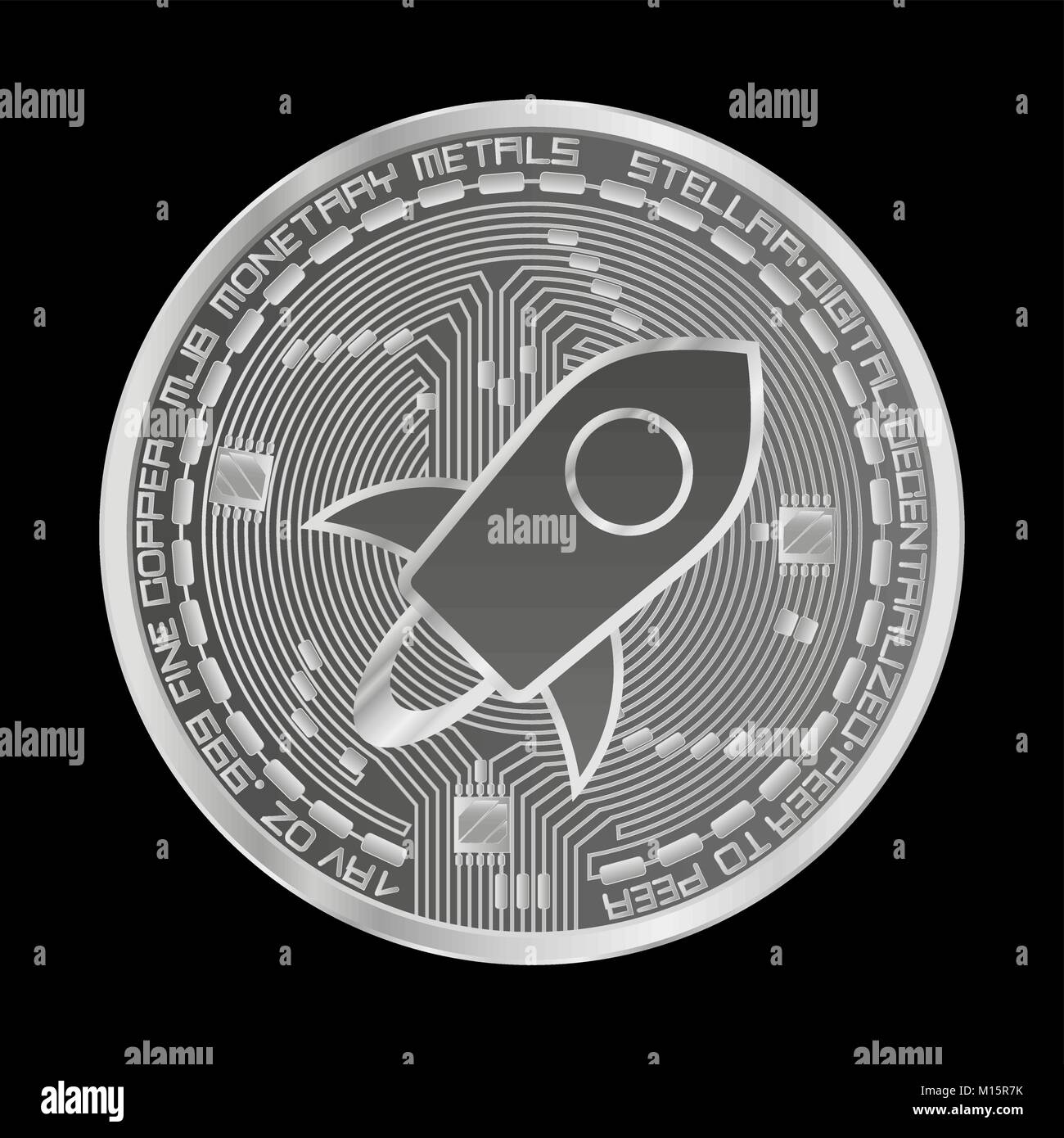 Crypto currency stellar silver symbol Stock Vector Image & Art - Alamy