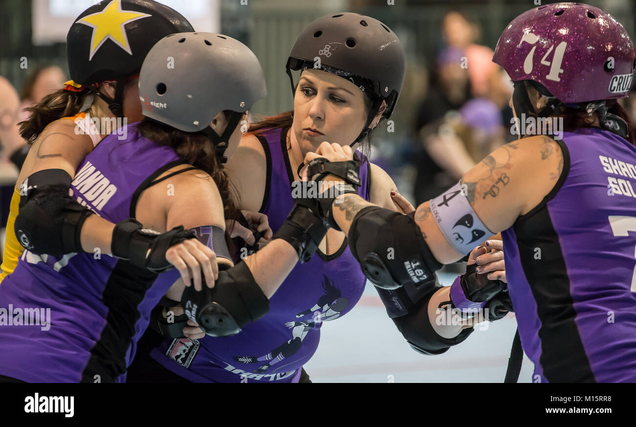 Roller derby action in Redding, California Stock Photo - Alamy