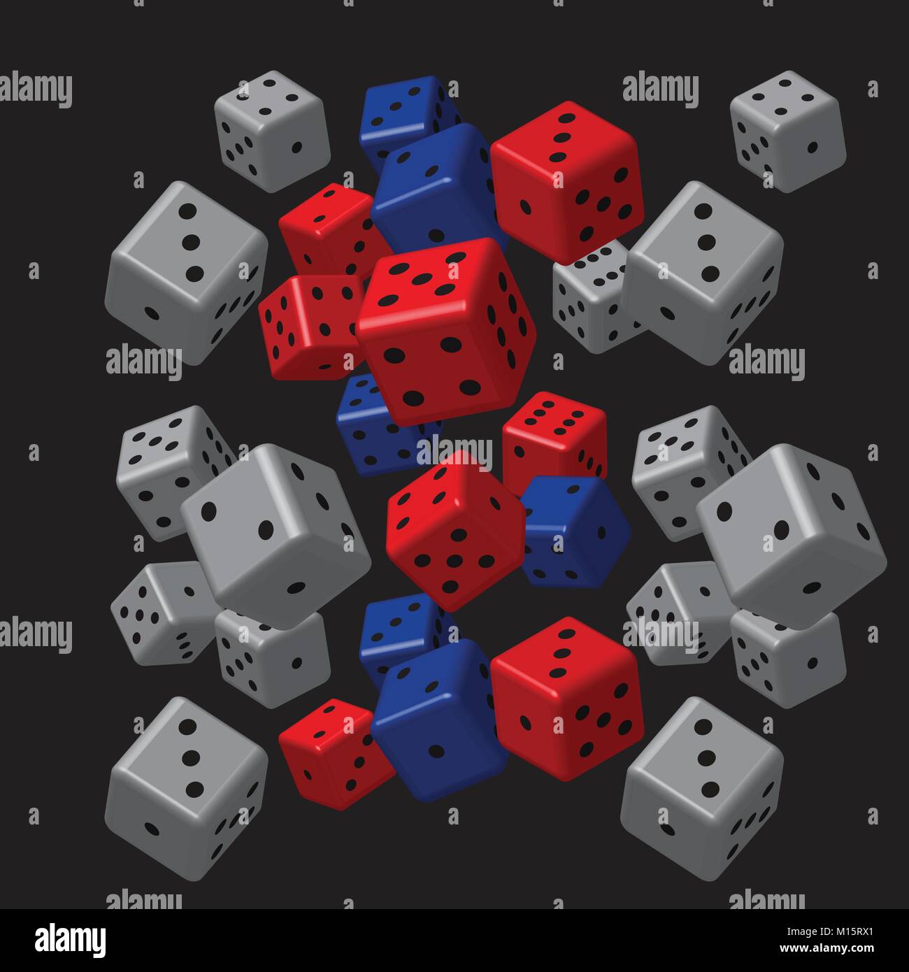 Red white blue 3d cube Stock Vector Images - Alamy