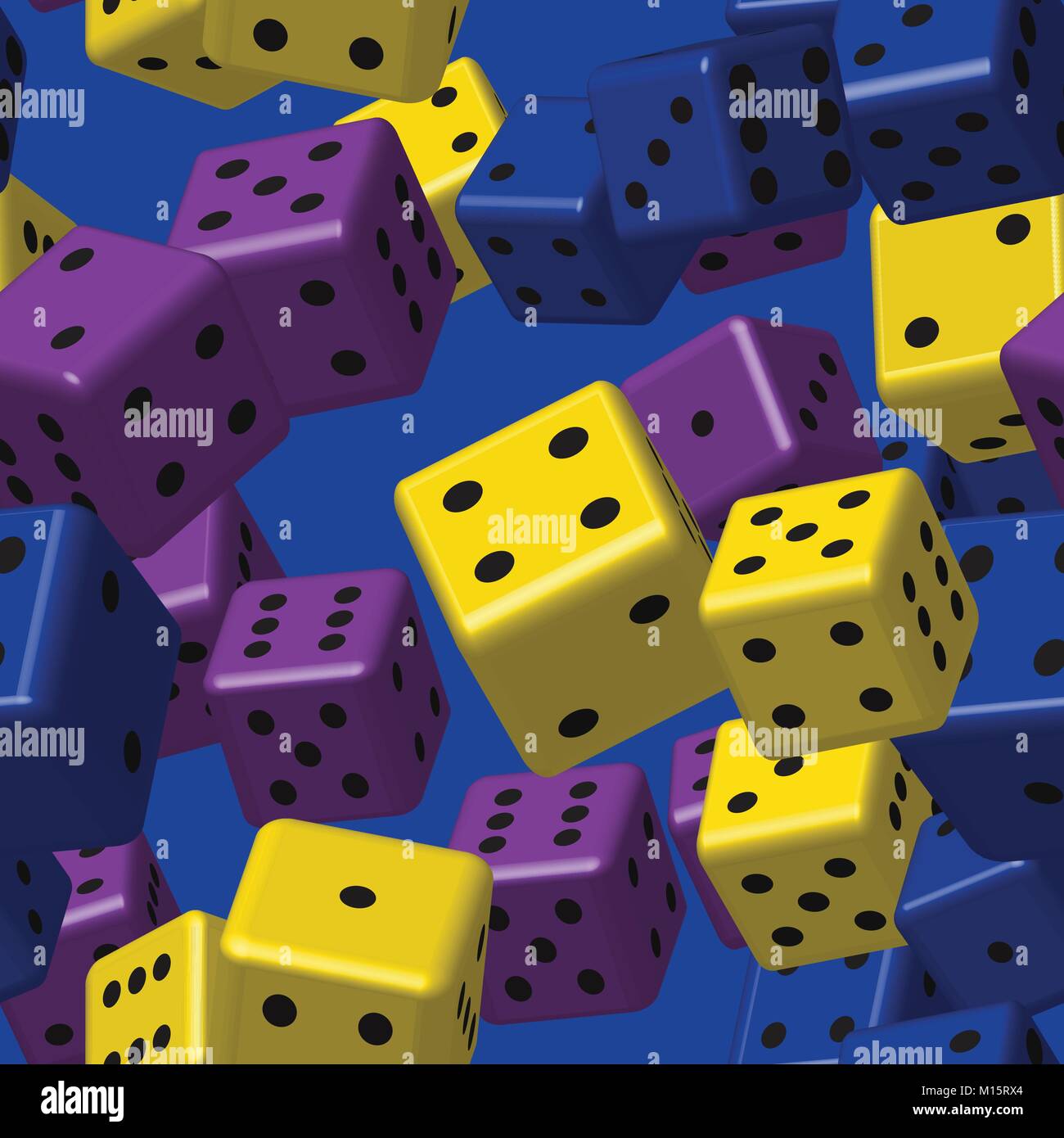 Yellow Purple Blue Dice Seamless Pattern Stock Vector Image & Art - Alamy
