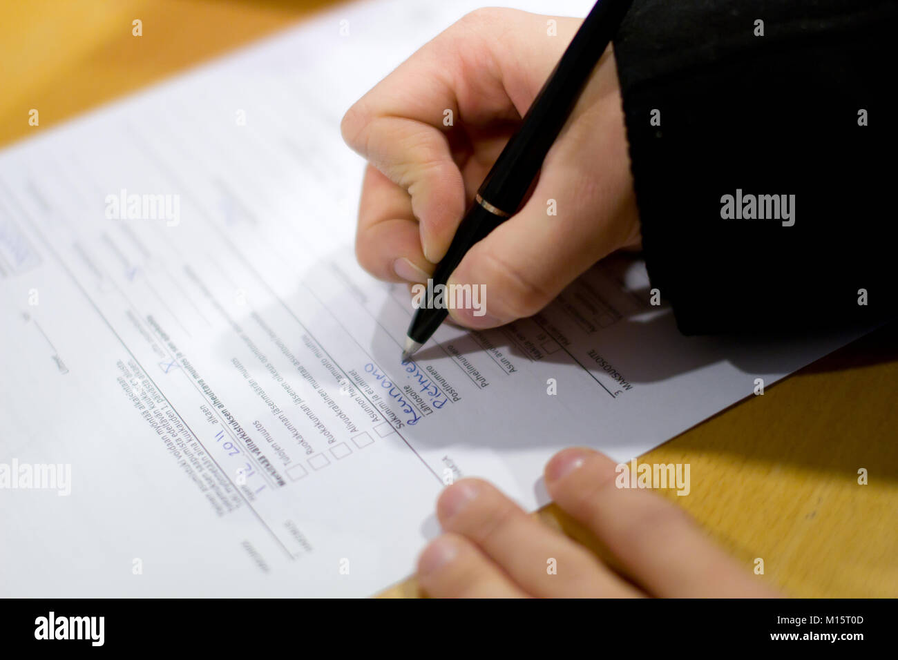 The person completes the application Stock Photo - Alamy